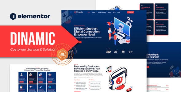 Dinamic – Customer Service & Solution Elementor Pro Template Kit – GPL ...